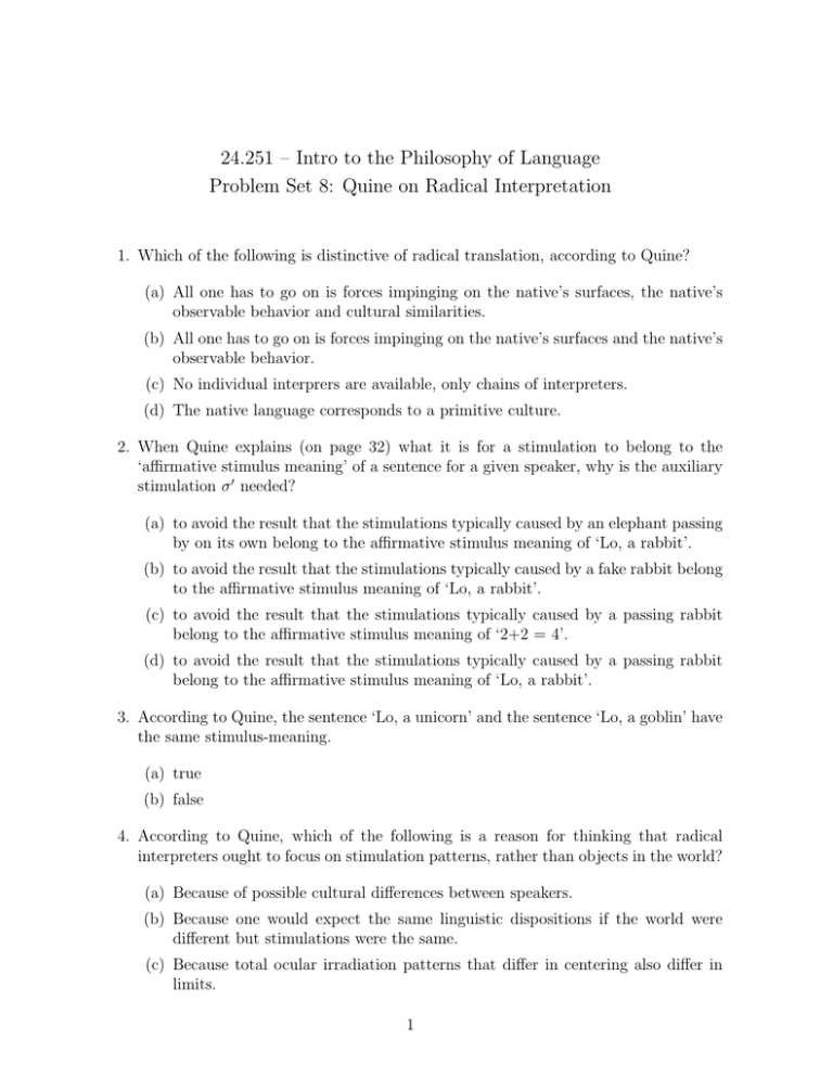 24.251 – Intro to the Philosophy of Language