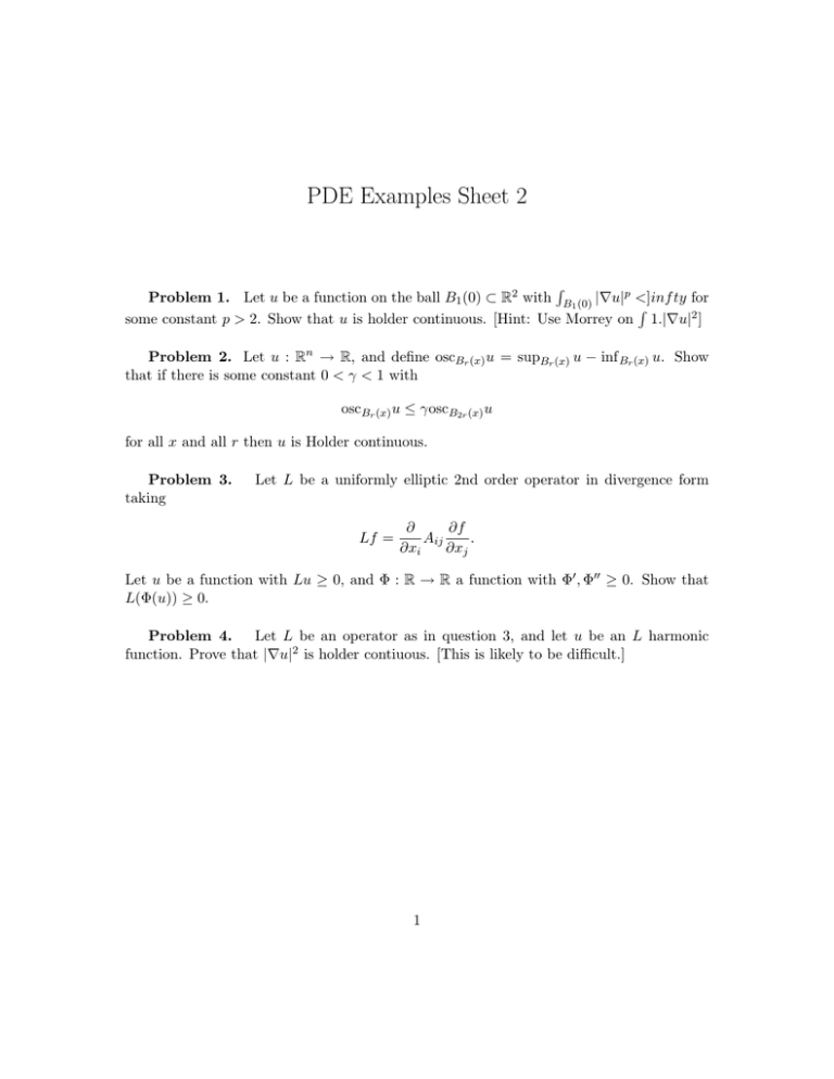 PDE Examples Sheet 2