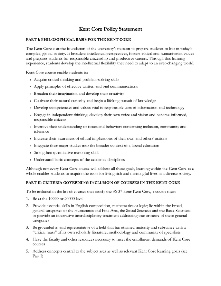 Kent Core Policy Statement