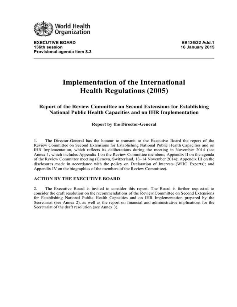 Implementation Of The International Health Regulations 2005