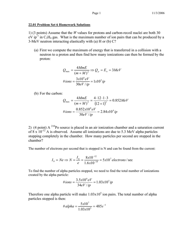 Nuclear Engineering Homework Solutions - Problem Set 6