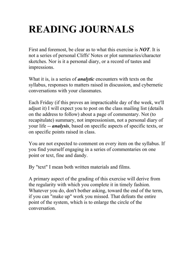 READING JOURNALS