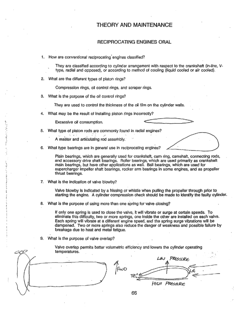THEORY AND MAINTENANCE RECIPROCATING ENGINES ORAL