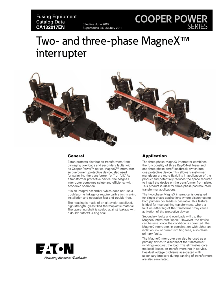 Two- and three-phase MagneX interrupter