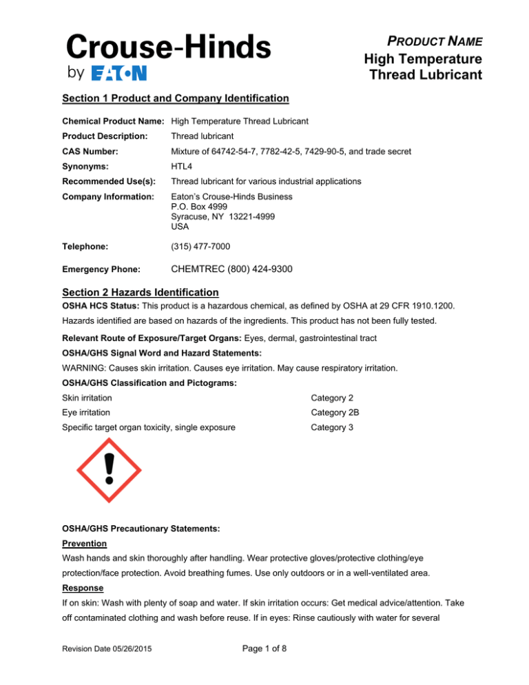 P N High Temperature Thread Lubricant