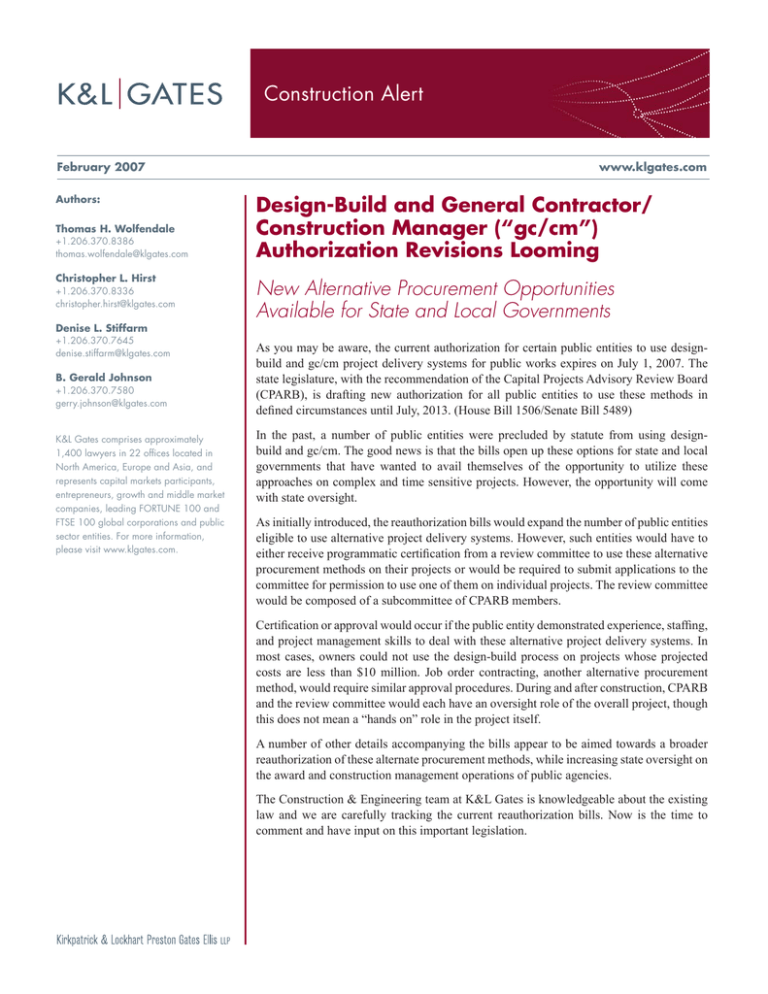 Construction Alert Design-Build and General Contractor/ Construction ...