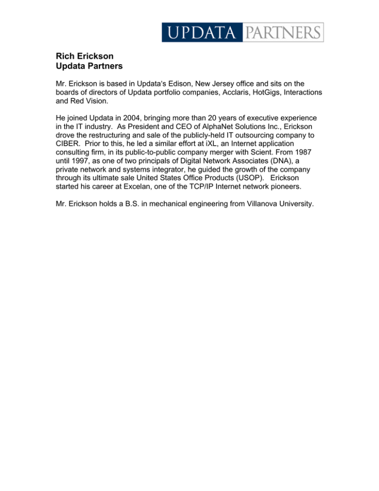 Rich Erickson Updata Partners