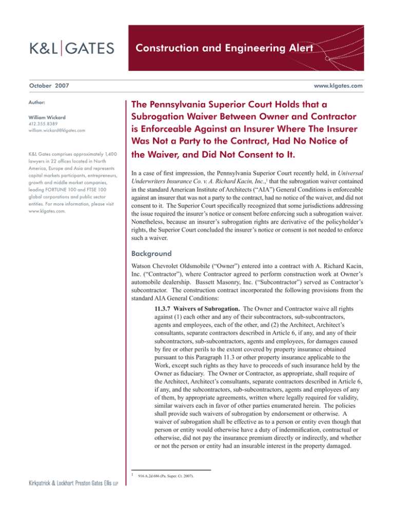 Construction and Engineering Alert