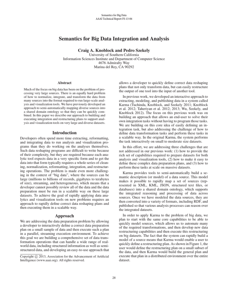 Semantics for Big Data Integration and Analysis