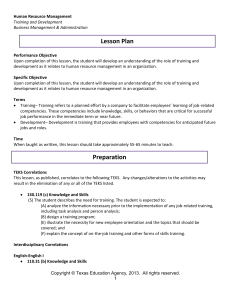 Human Resource Management Lesson Plan Introduction to Human Resources ...