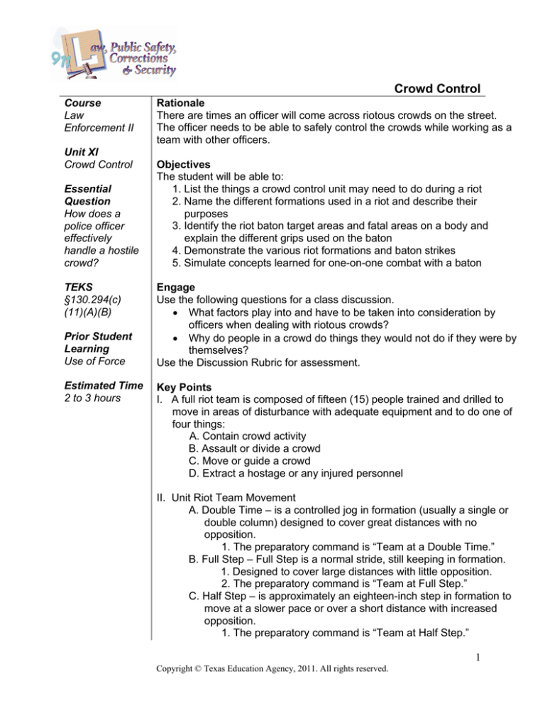 Crowd Control: Law Enforcement Course