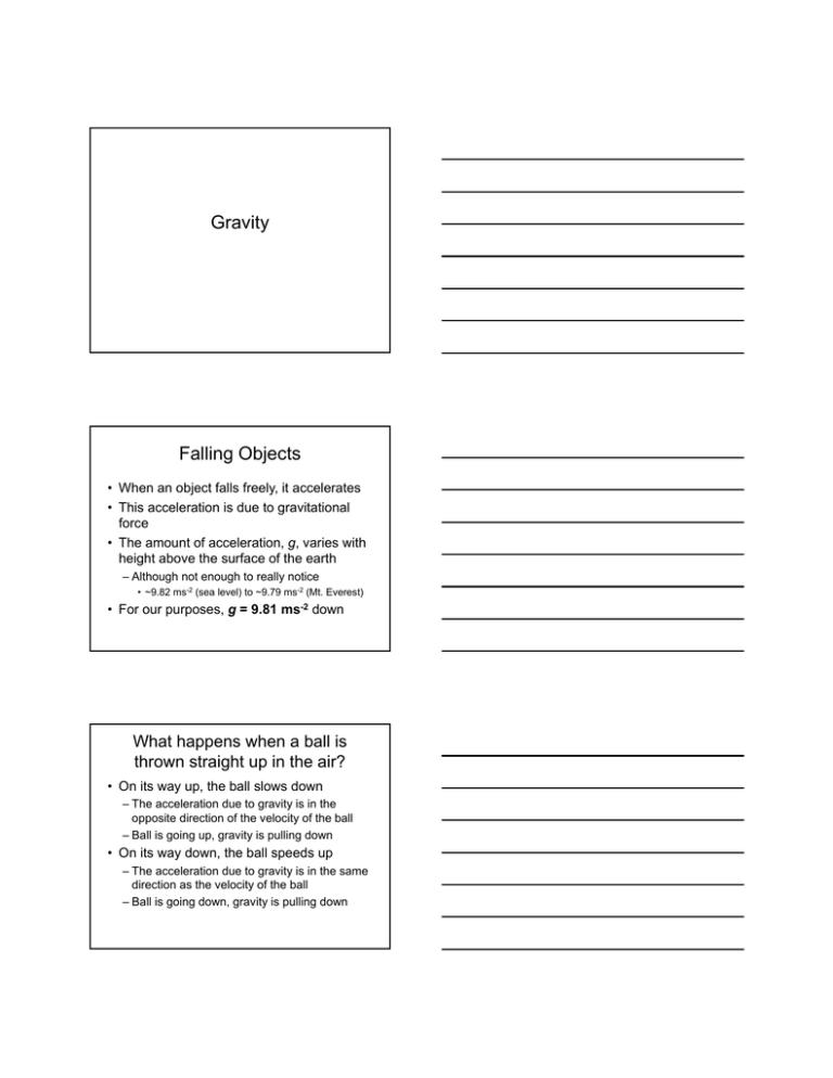 Gravity Falling Objects