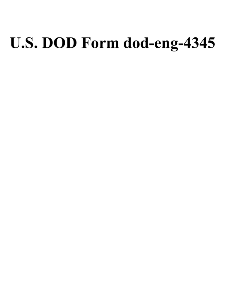 U.S. DOD Form dod-eng-4345