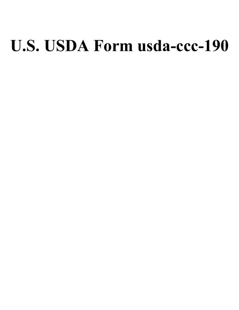 U.S. USDA Form usda-ccc-190