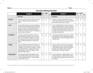 Narrative Writing Checklist: Grades 5 & 6