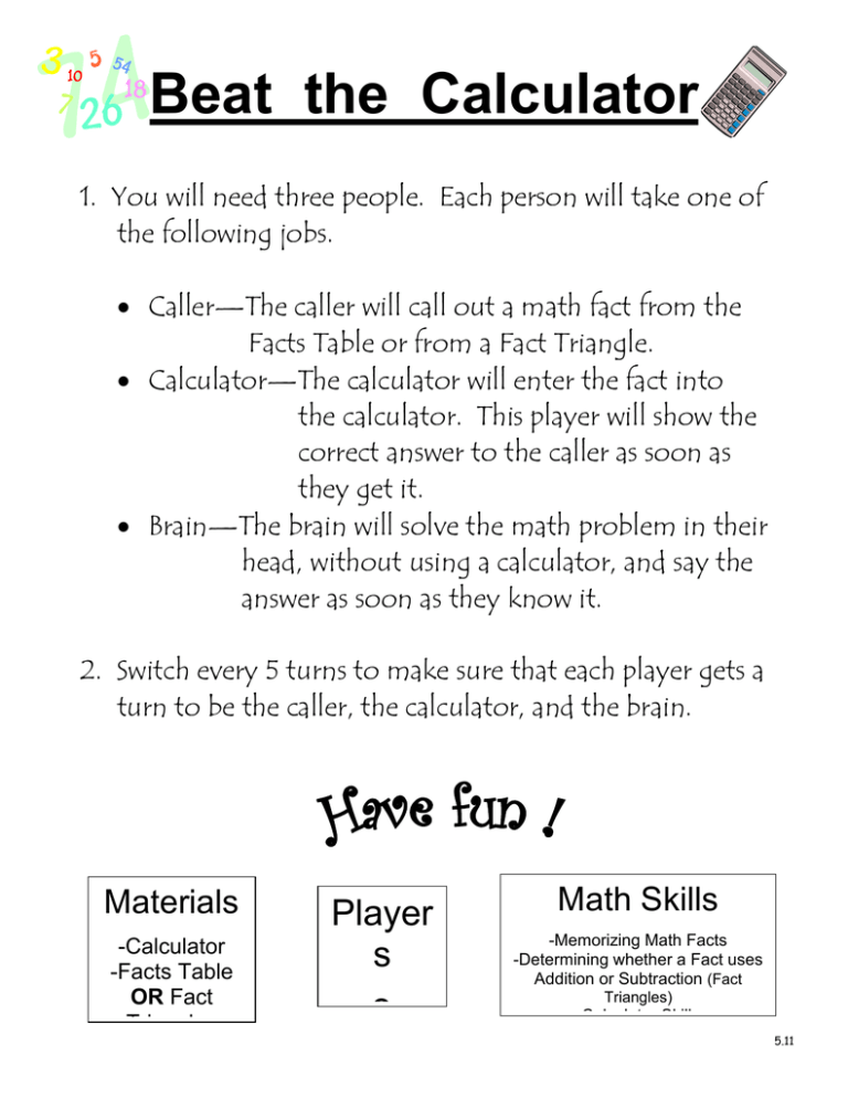 Beat the Calculator: Math Game for Kids