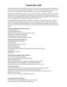TRANSFERABLE SKILLS CHECKLIST