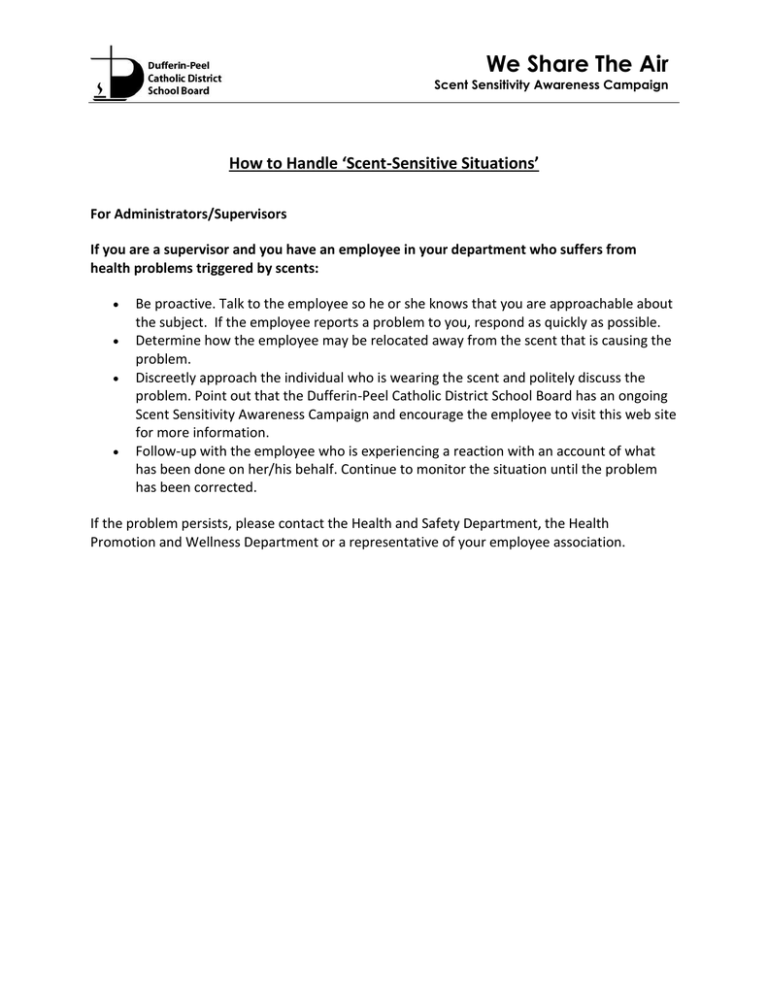 We Share The Air How to Handle ‘Scent-Sensitive Situations’