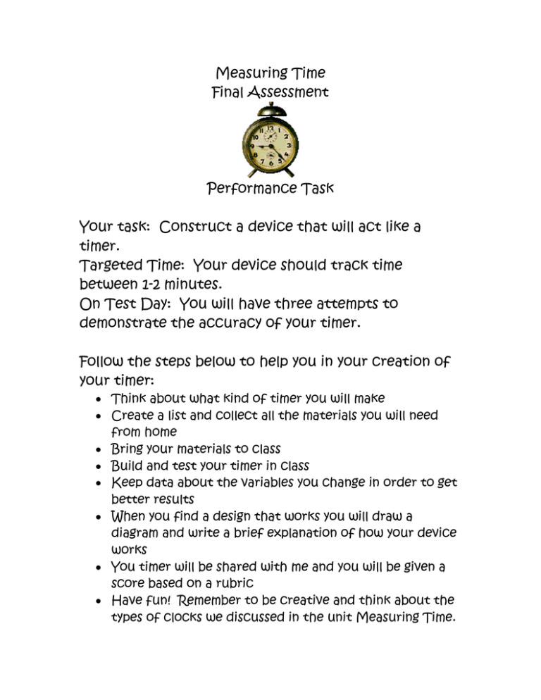 Measuring Time: Timer Project for Middle School