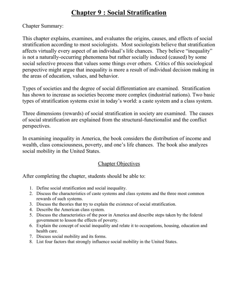 Social Stratification: Chapter Summary & Analysis