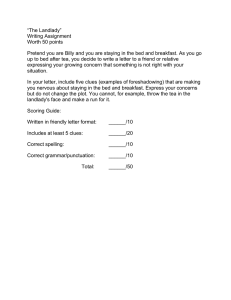 The Landlady Short Story Analysis Worksheet