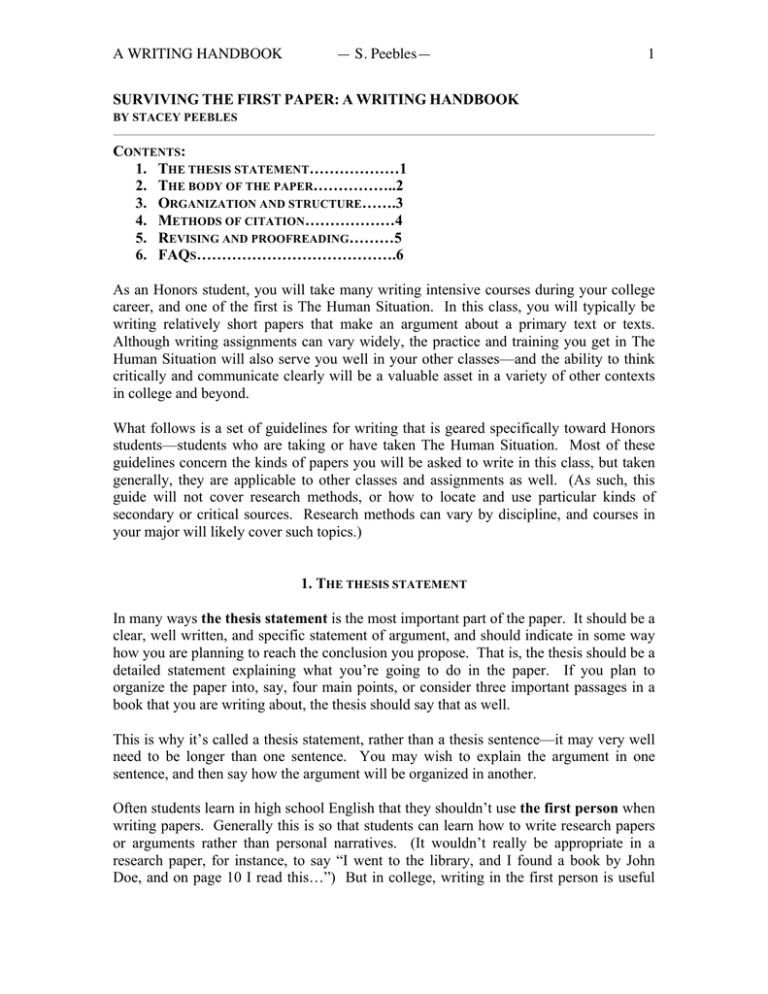 Writing Handbook: Thesis, Structure, Citation, Revision