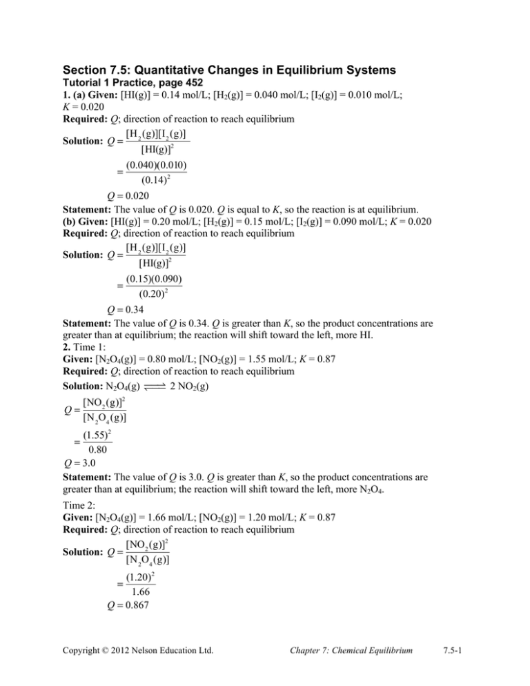 Chemical Equilibrium Practice Problems & Solutions