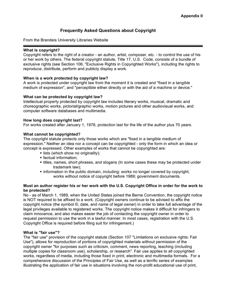 Copyright FAQ: Brandeis University Libraries