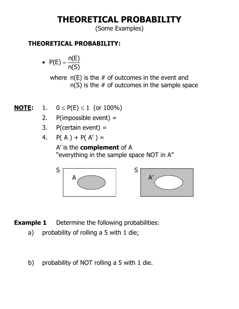 THEORETICAL PROBABILITY