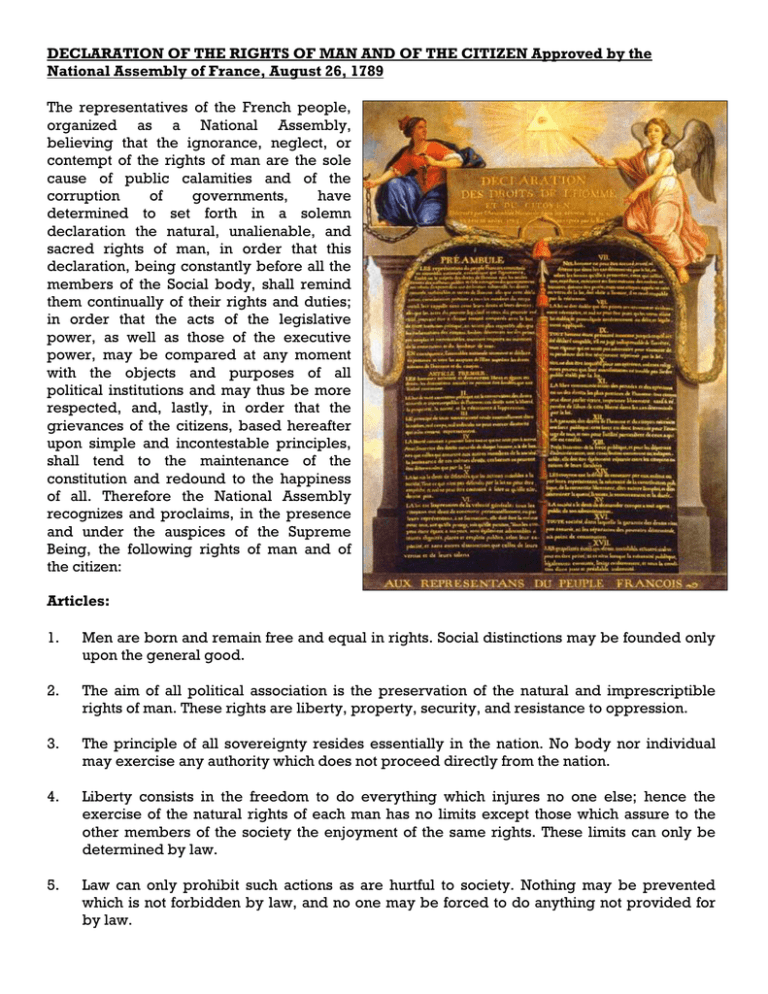 Declaration of the Rights of Man and of the Citizen