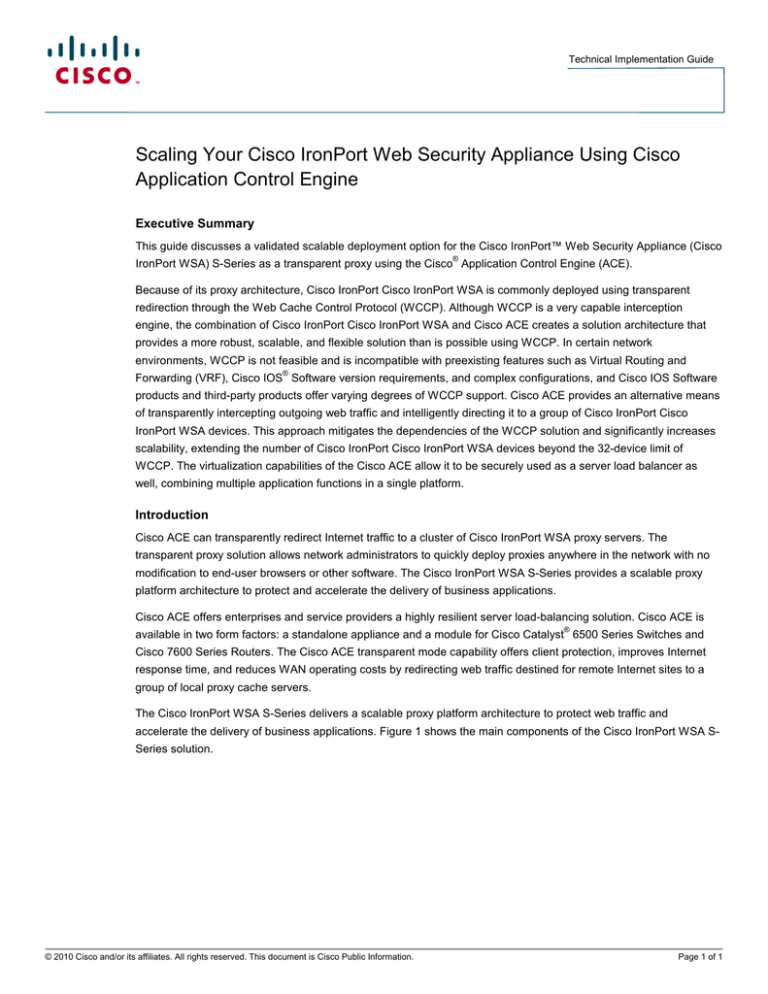 Cisco IronPort WSA Scaling with Cisco ACE: Implementation Guide