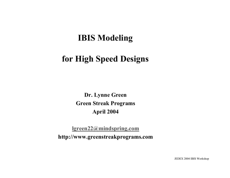 IBIS Modeling for High-Speed Designs