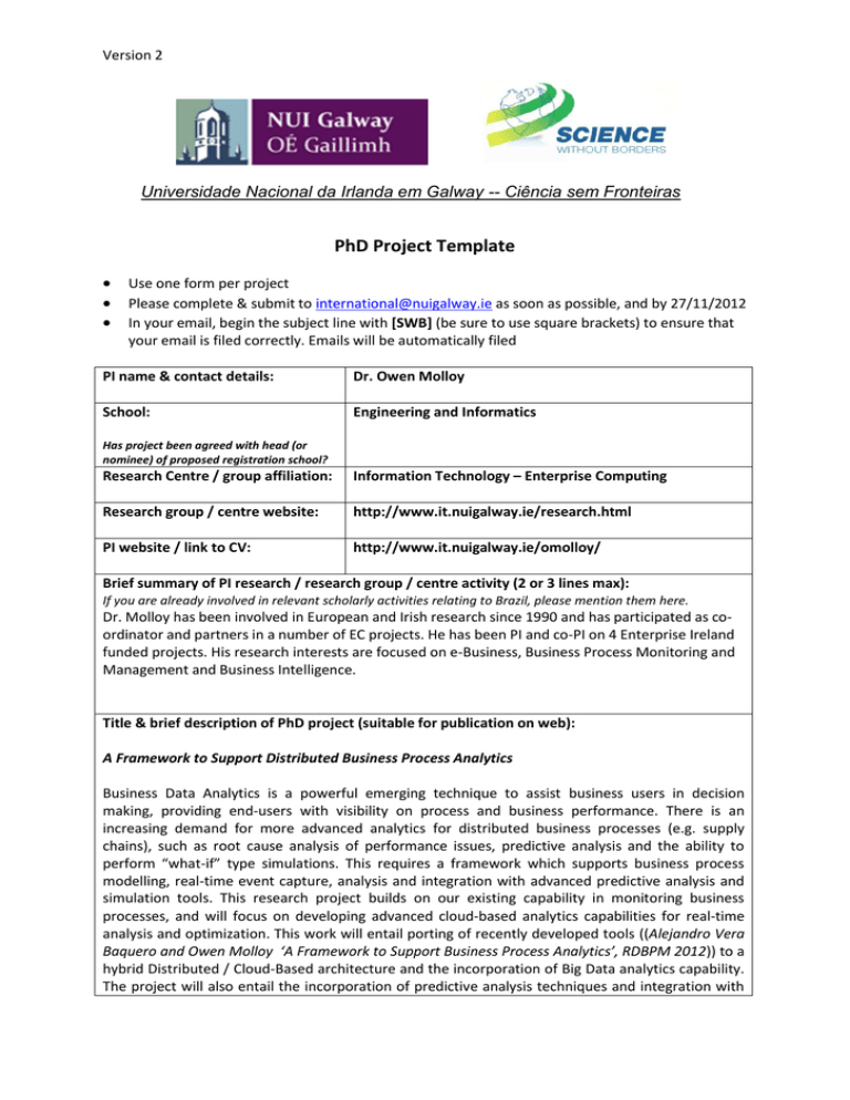 PhD Project Template