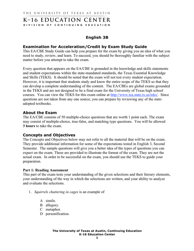 This EA/CBE Study Guide can help you prepare for the... need to study ...