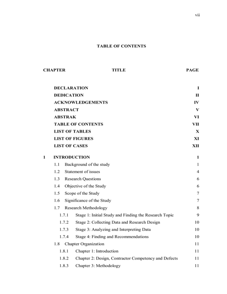 vii TABLE OF CONTENTS CHAPTER