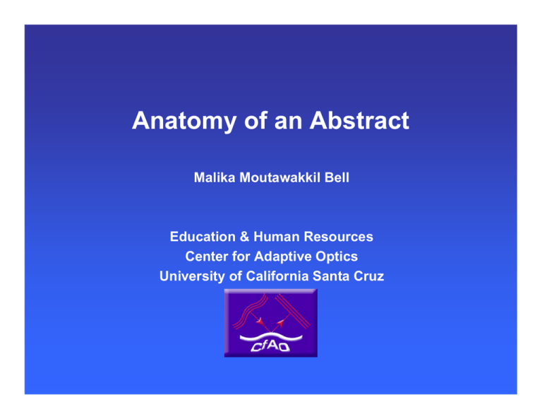 Anatomy of an Abstract