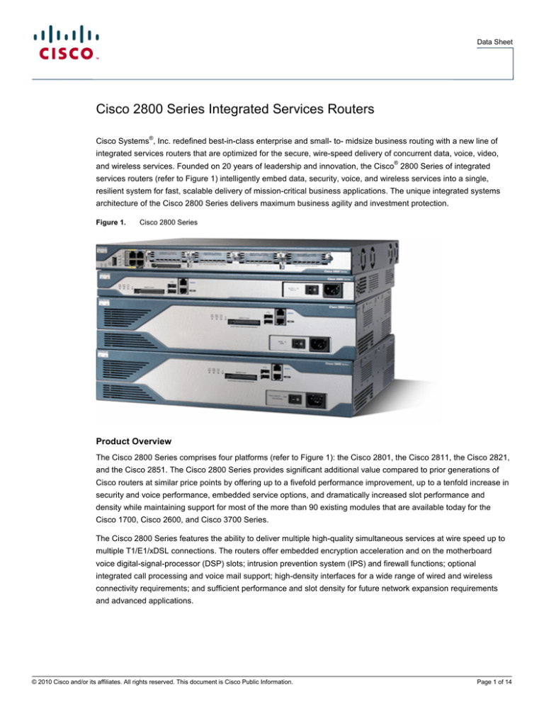 Cisco 2800 Series Integrated Services Routers