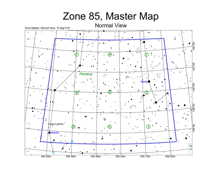 Zone 85 Master Map Normal View C F