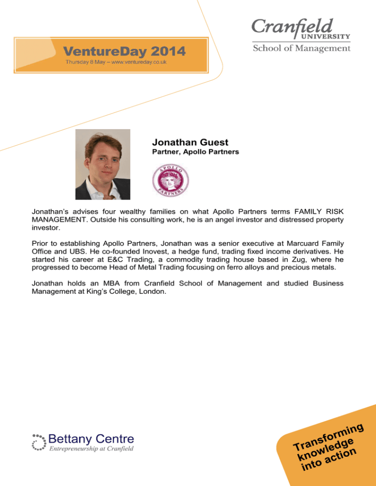 Jonathan Guest: Apollo Partners Profile & Biography