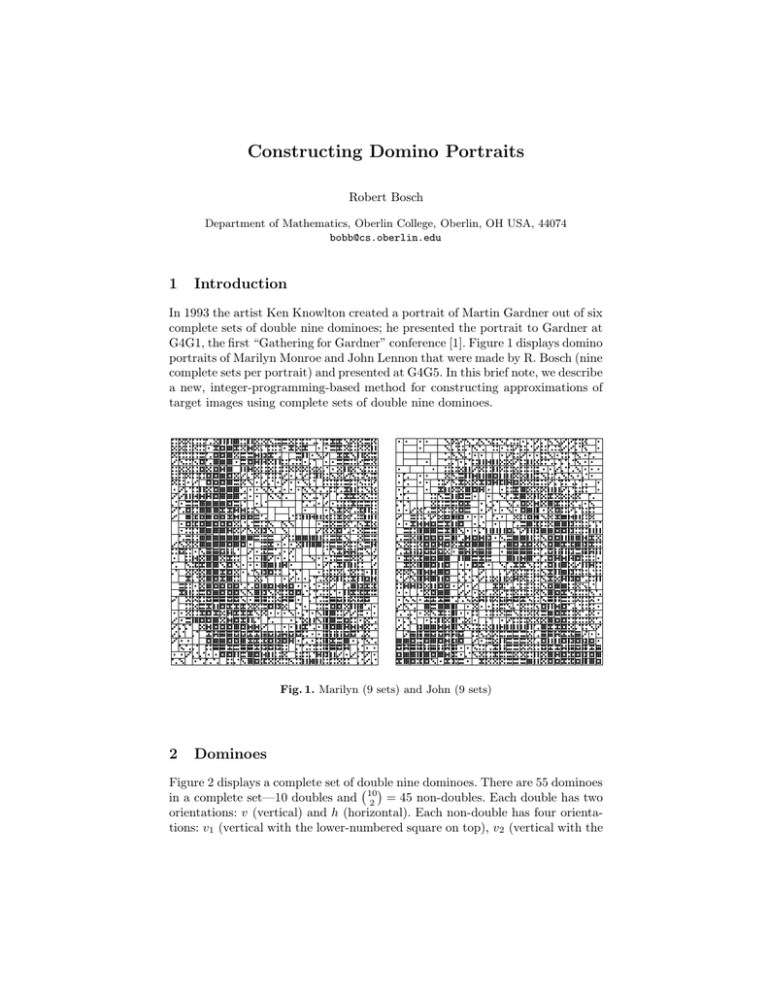 Domino Portraits: Integer Programming for Image Approximation