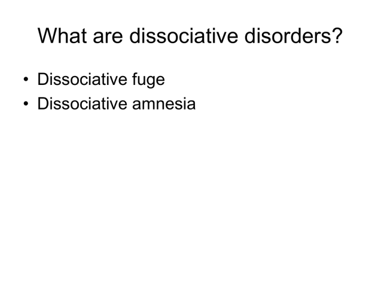 dissociative disorders