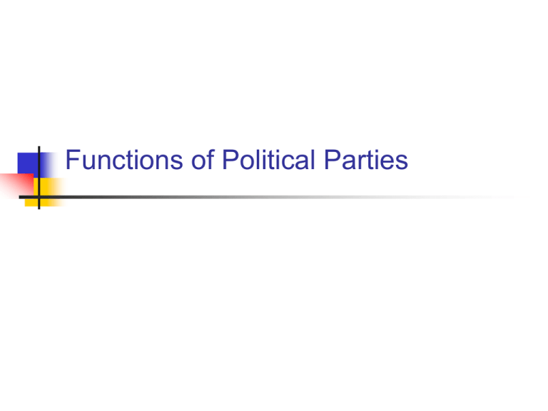 Functions of Political Parties