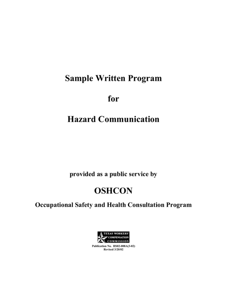 Hazard Communication Program Sample | OSHA Compliance