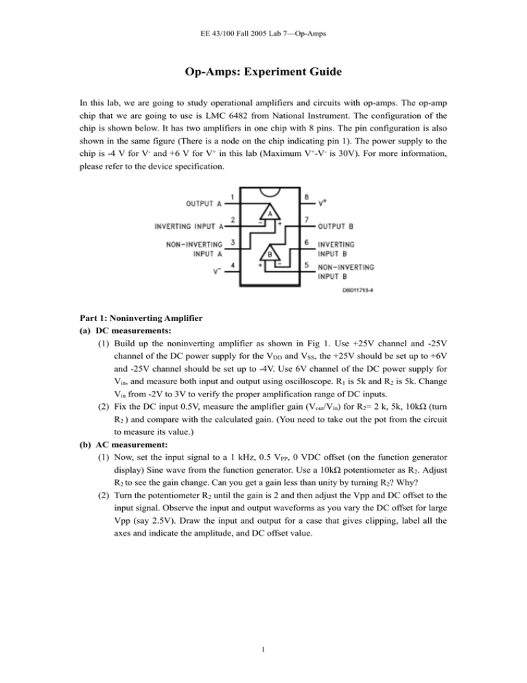 Op-Amp Lab Experiment Guide: Circuits & Measurements