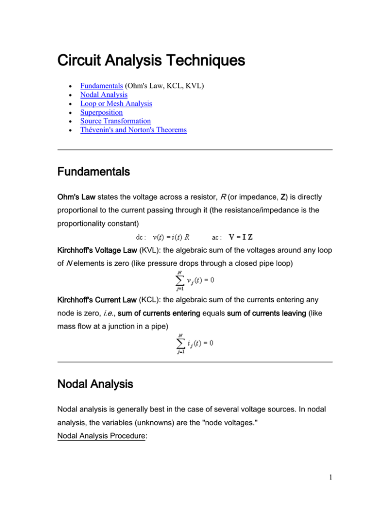 Circuit Analysis Techniques