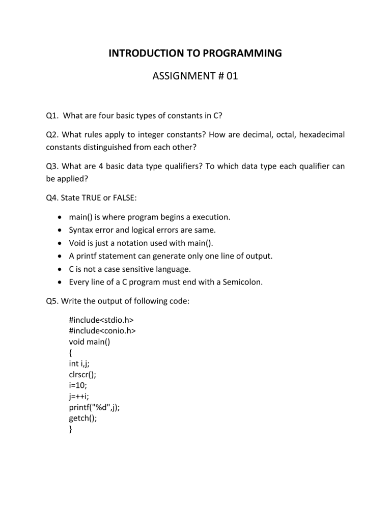 ITP - Assignment 1