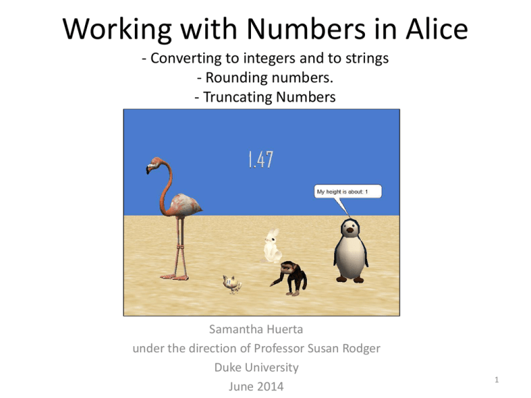 Alice Programming: Working with Numbers Tutorial