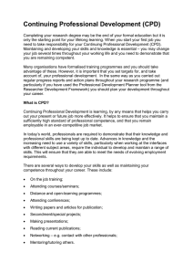 Continuing Professional Development Record Institute of Risk Management ...