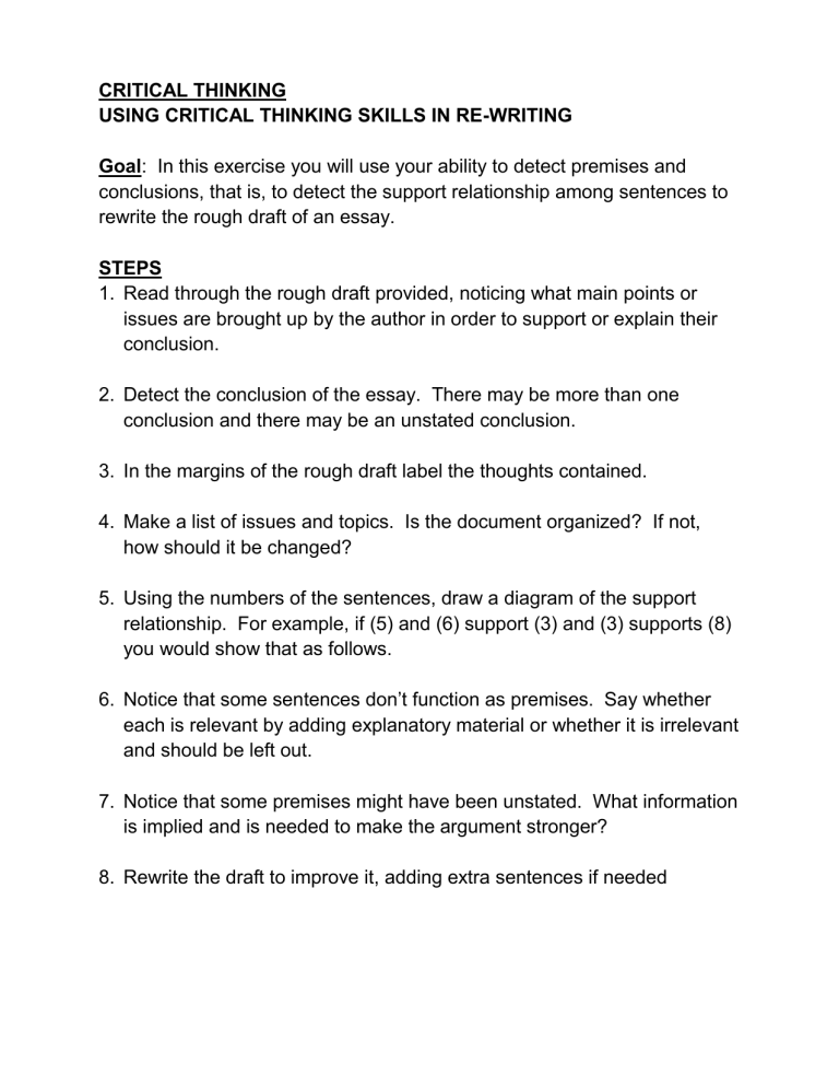 Steps for Rewriting Using Argument Diagram