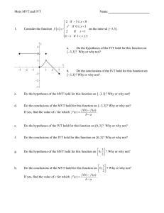 Mean Value Theorem, etc